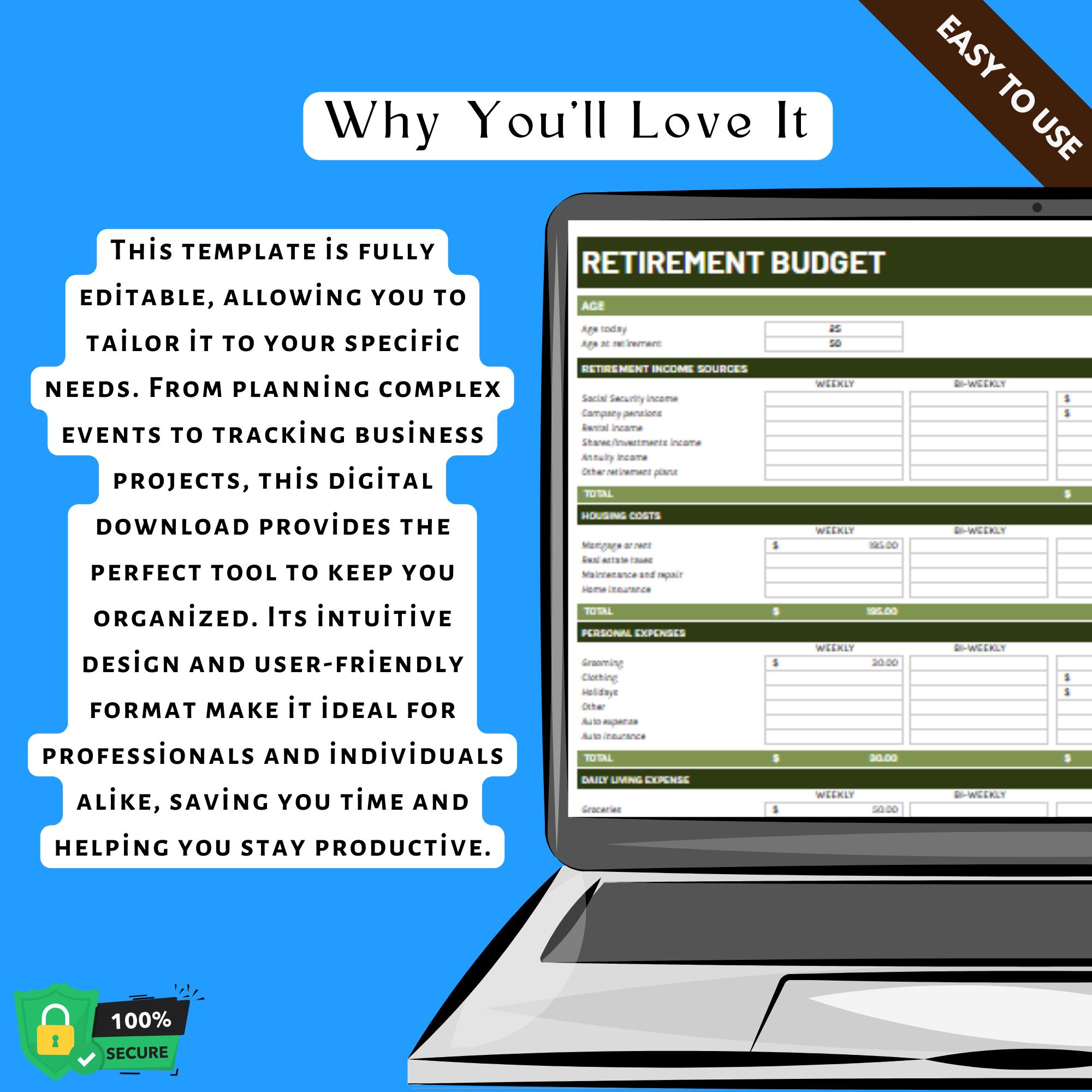 Early Retirement Budget Template, Editable Google Sheets for Financial ...
