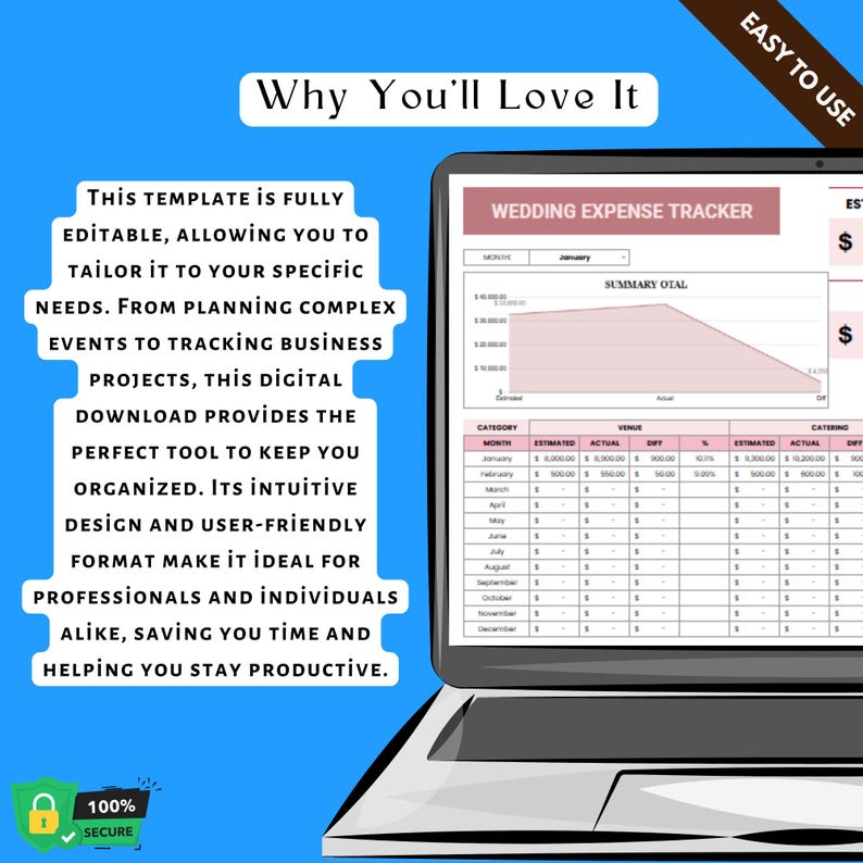 Wedding Expense Tracker Template, Editable Wedding Budget Planner ...