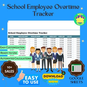 School Employee Overtime Tracker Template, Teacher Timesheet, HR ...