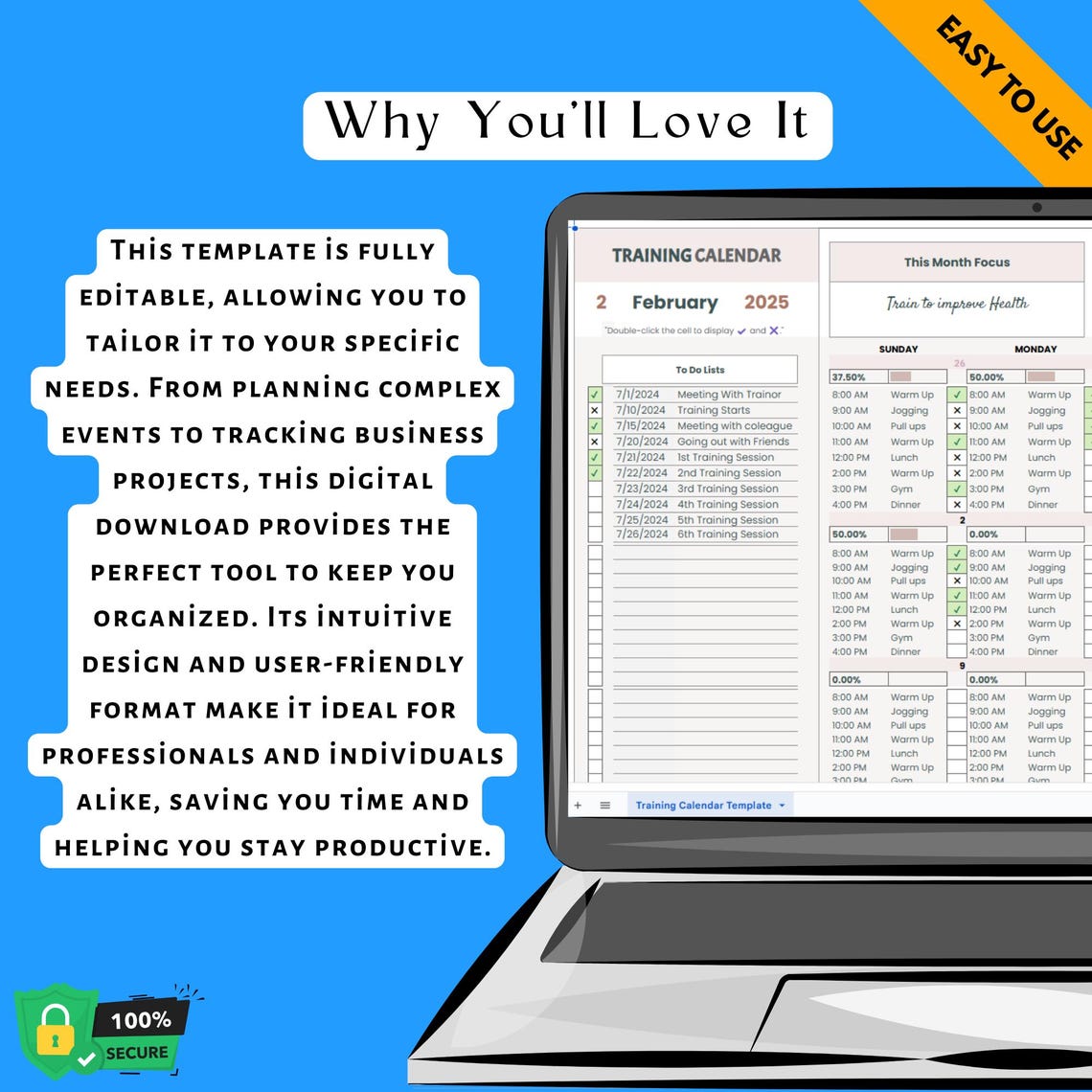 Training Calendar Template | Editable, Easy-to-use Google Sheets ...