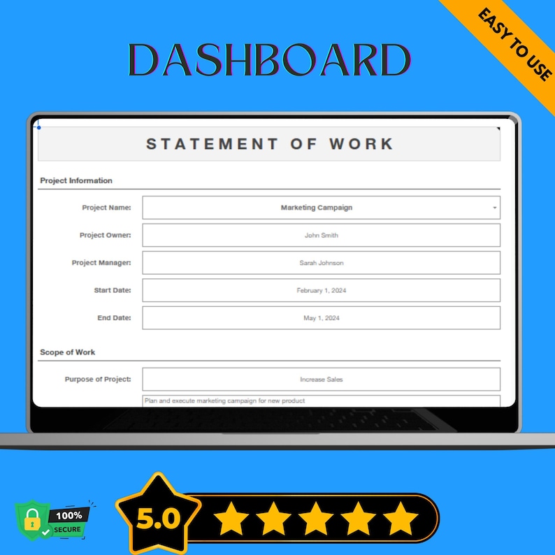 Editable Statement of Work Template: SOW Agreement (google Sheets) - Etsy