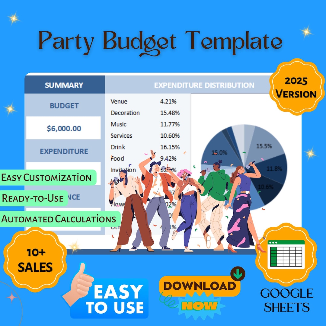Party Budget Template, Editable Google Sheets, Event Expense Tracker ...