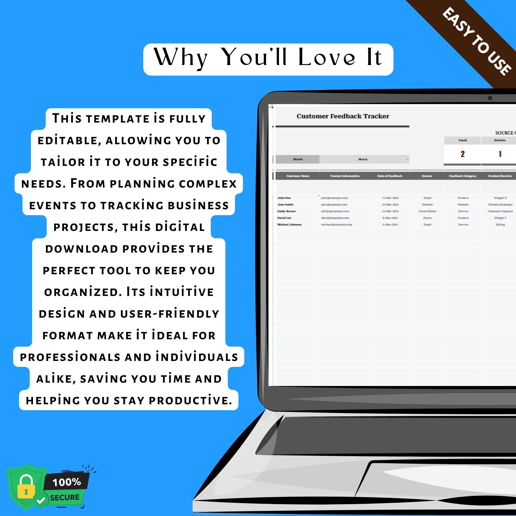 Customer Feedback Tracker Template, Editable Google Sheets, Feedback ...
