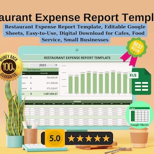 Restaurant Expense Report Template: Editable Google Sheets (digital ...