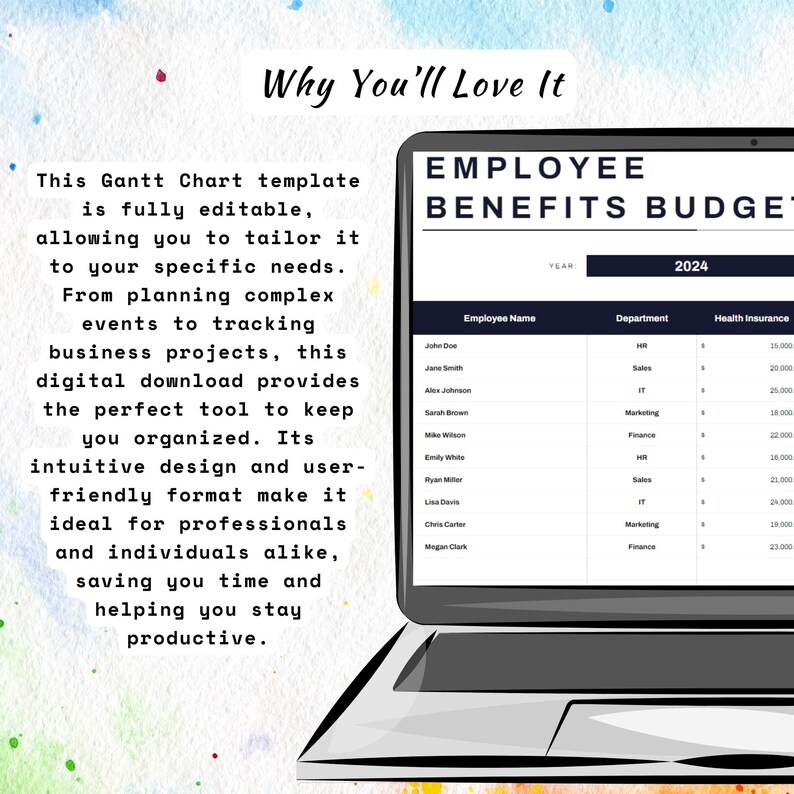 Employee Benefits Budget Template, Editable Google Sheets, Easy to Use ...