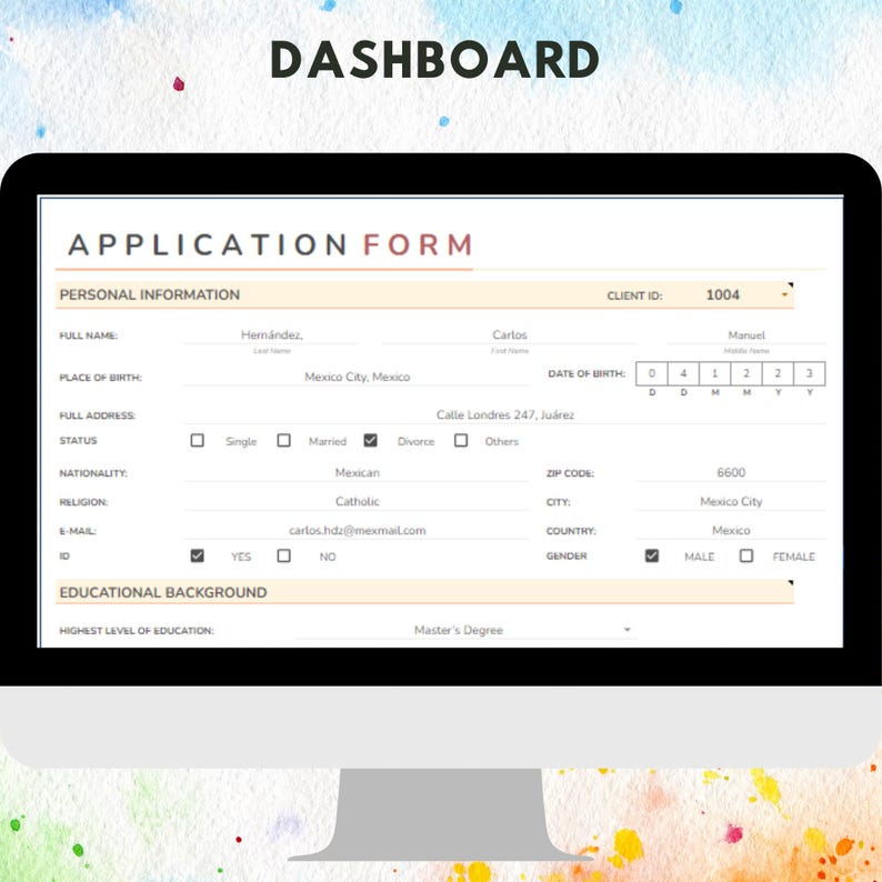 Application Form Template, Editable Google Sheets, Easy-to-use, Digital ...