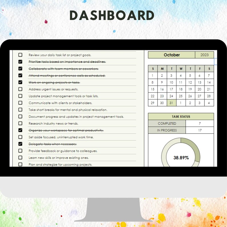 Editable Checklist Template: Organize Tasks in Google Sheets (digital ...