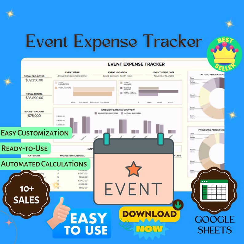 Event Expense Tracker Template | Google Sheets Budget Planner ...