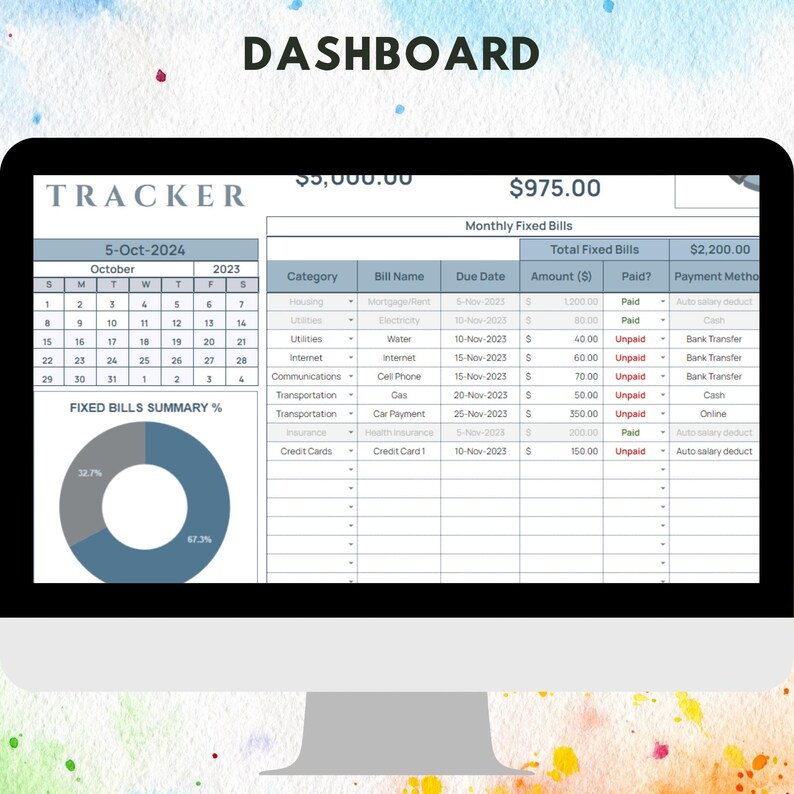Bill Tracker Template, Editable Google Sheets, Digital Download, Easy ...