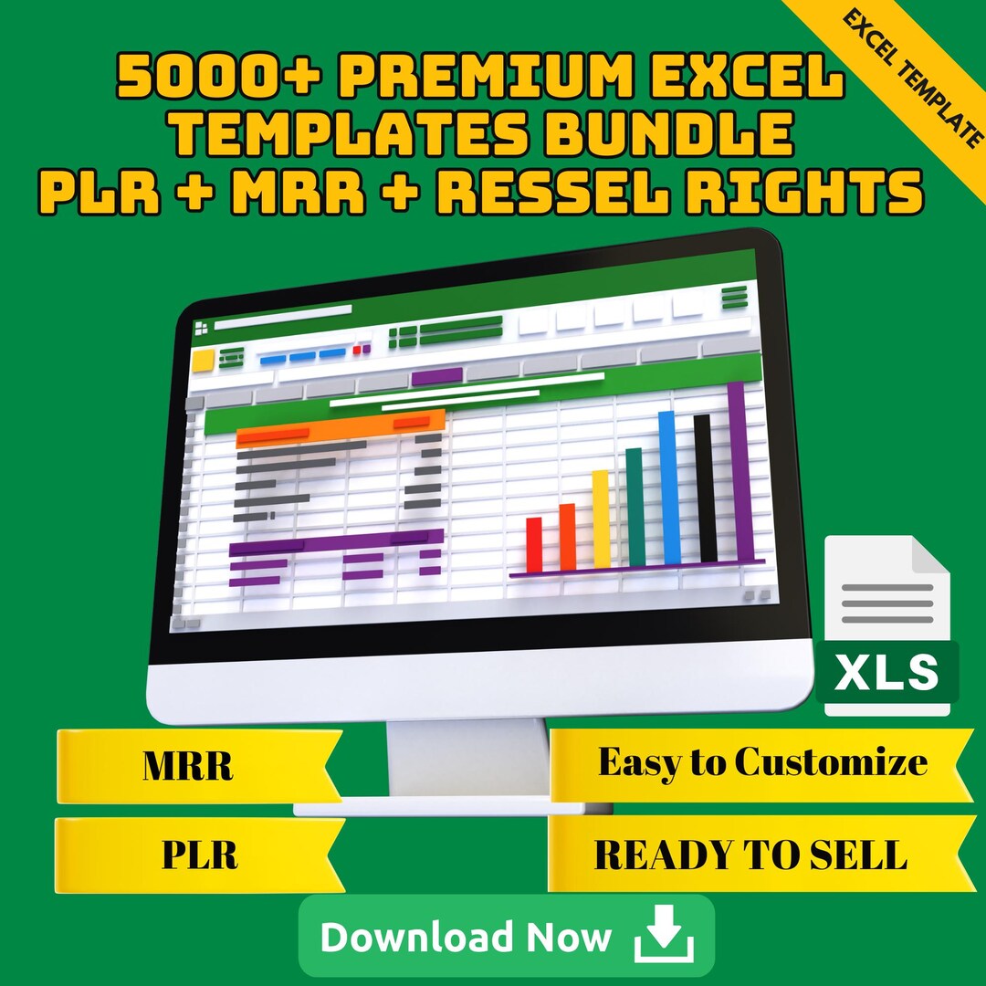 5000 Premium Excel Templates Bundle Business, Sales, Organization ...