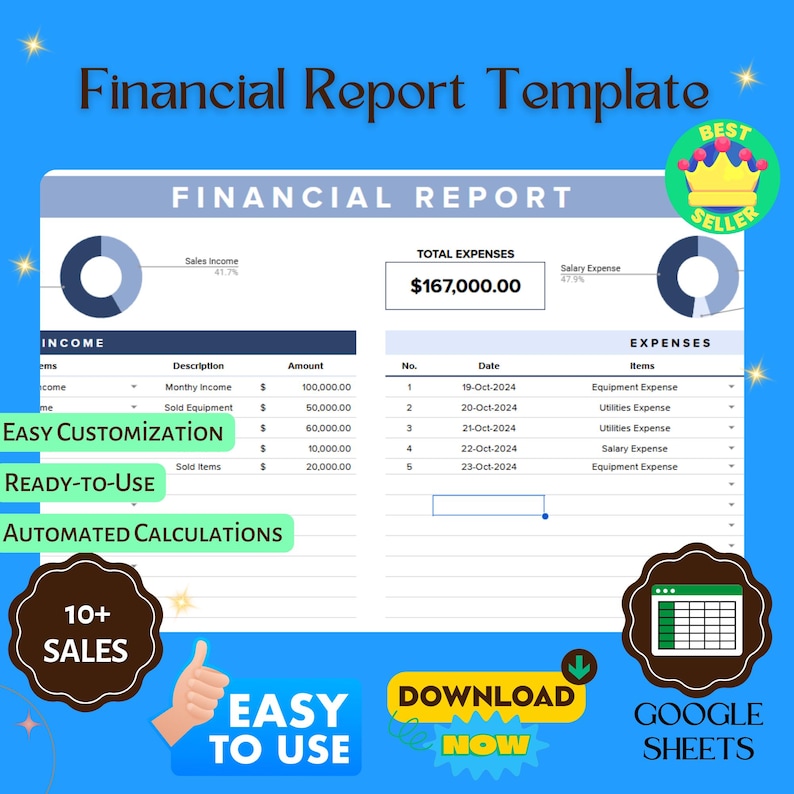 Financial Report Template, Editable Financial Report Template, Google ...