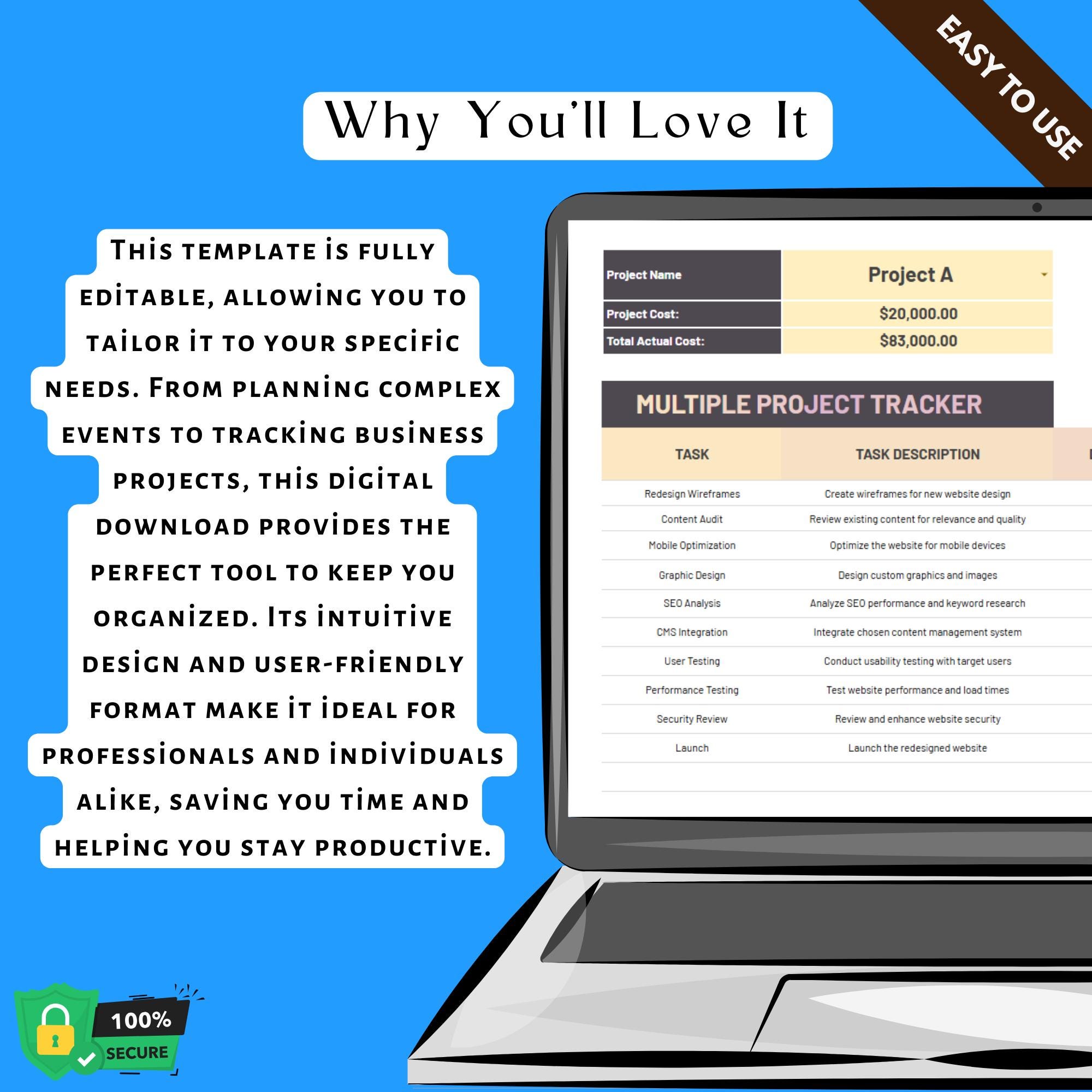 Multiple Project Task Tracker Template, Editable Google Sheets, Project ...