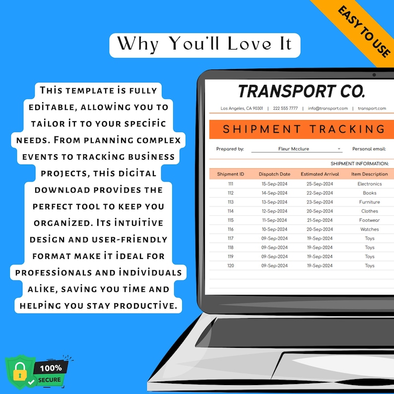 Shipment Tracking Spreadsheet: Logistics & Delivery Management (google ...