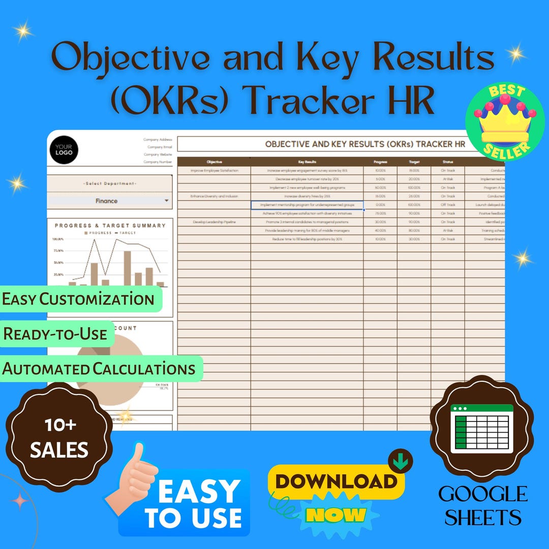 Objective and Key Results (okrs) Tracker HR Template, Google Sheets ...