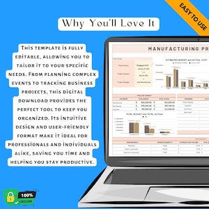 Manufacturing Project Budget Template, Production Cost Tracker, Factory ...