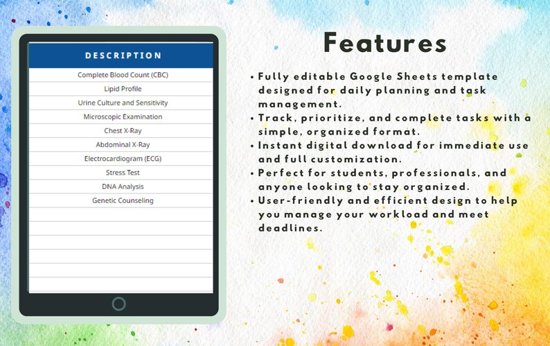 To-do List Template, Editable Google Sheets, Easy-to-use, Digital ...