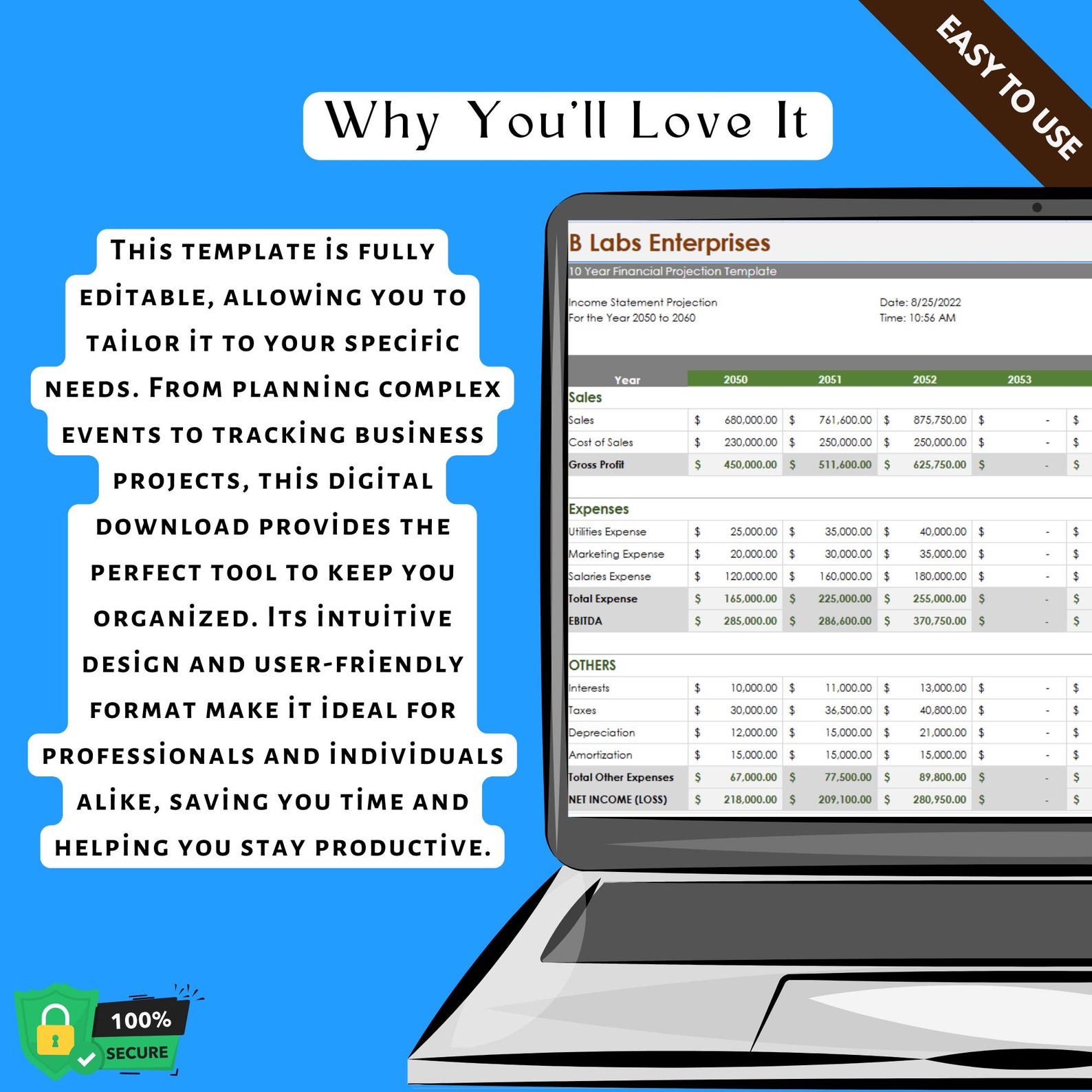 10 Year Financial Projections Template: Google Sheets (digital Download ...