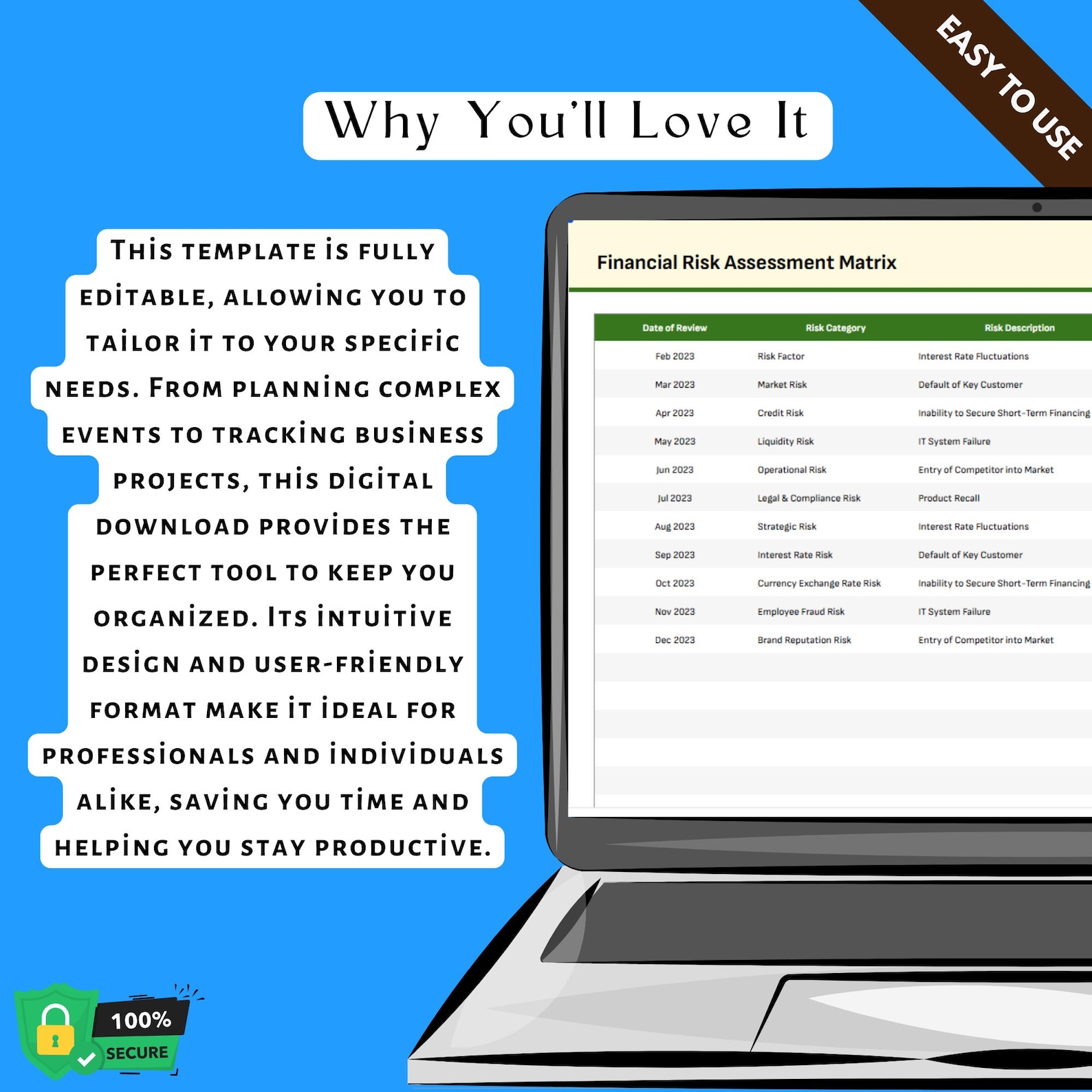 Financial Risk Assessment Matrix Template, Editable Google Sheets ...