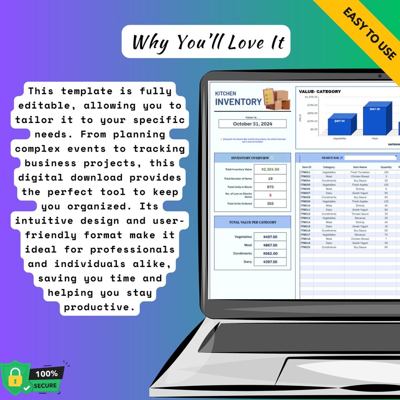 Restaurant Kitchen Inventory Template: Google Sheets (digital Download ...