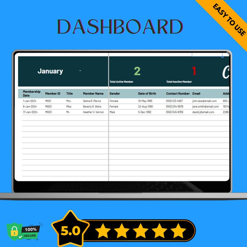 Church Membership Tracker Template, Church Attendance & Member Database ...