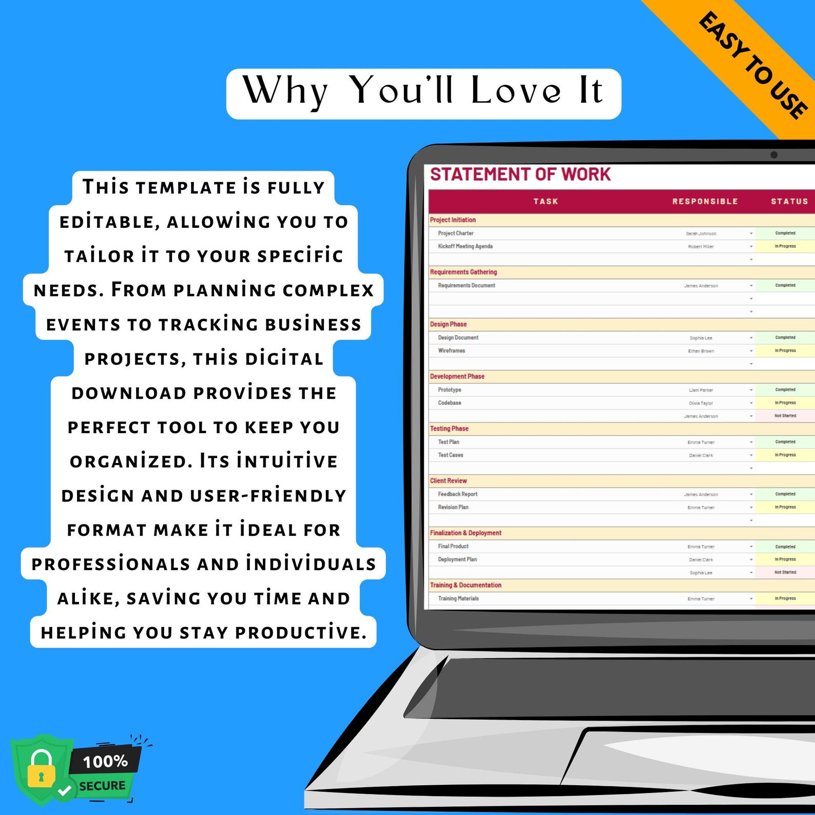 Basic Statement of Work Template, Google Sheets SOW Agreement & Work ...
