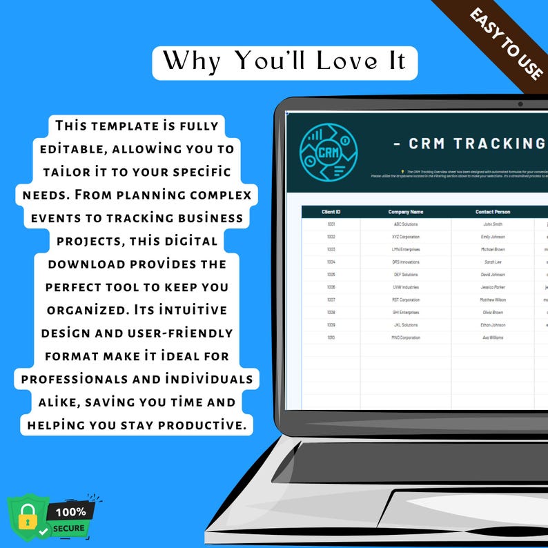 CRM Tracking Template, Editable Google Sheets, Customer Relationship Management Spreadsheet for ...