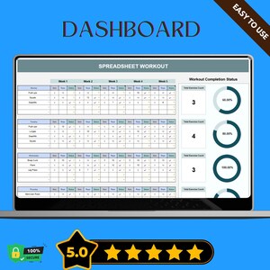 Spreadsheet Workout Template, Editable Google Sheets, Digital Download ...
