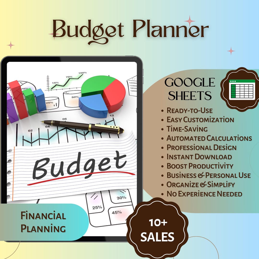 Editable Budget Planner Template, Google Sheets, Digital Download for ...