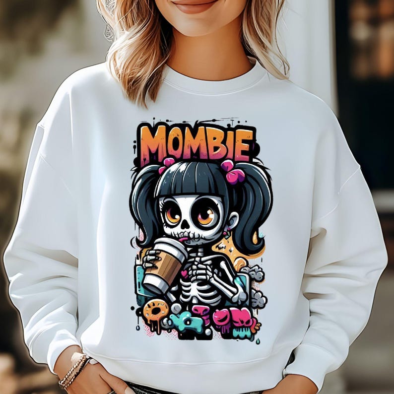 Mombie Png Moms Life Png Cute Mom Zombie Drinking Coffee Trendy Digital ...