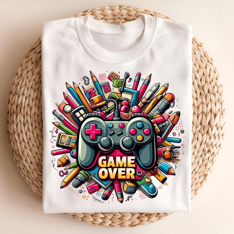 Vibrant Game Over Png, Graffiti Gaming Controller Sublimation Design ...