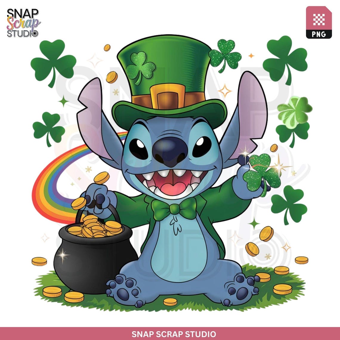 St. Patricks Day Inspired Sti-tch Design Png Fictional Cartoon ...