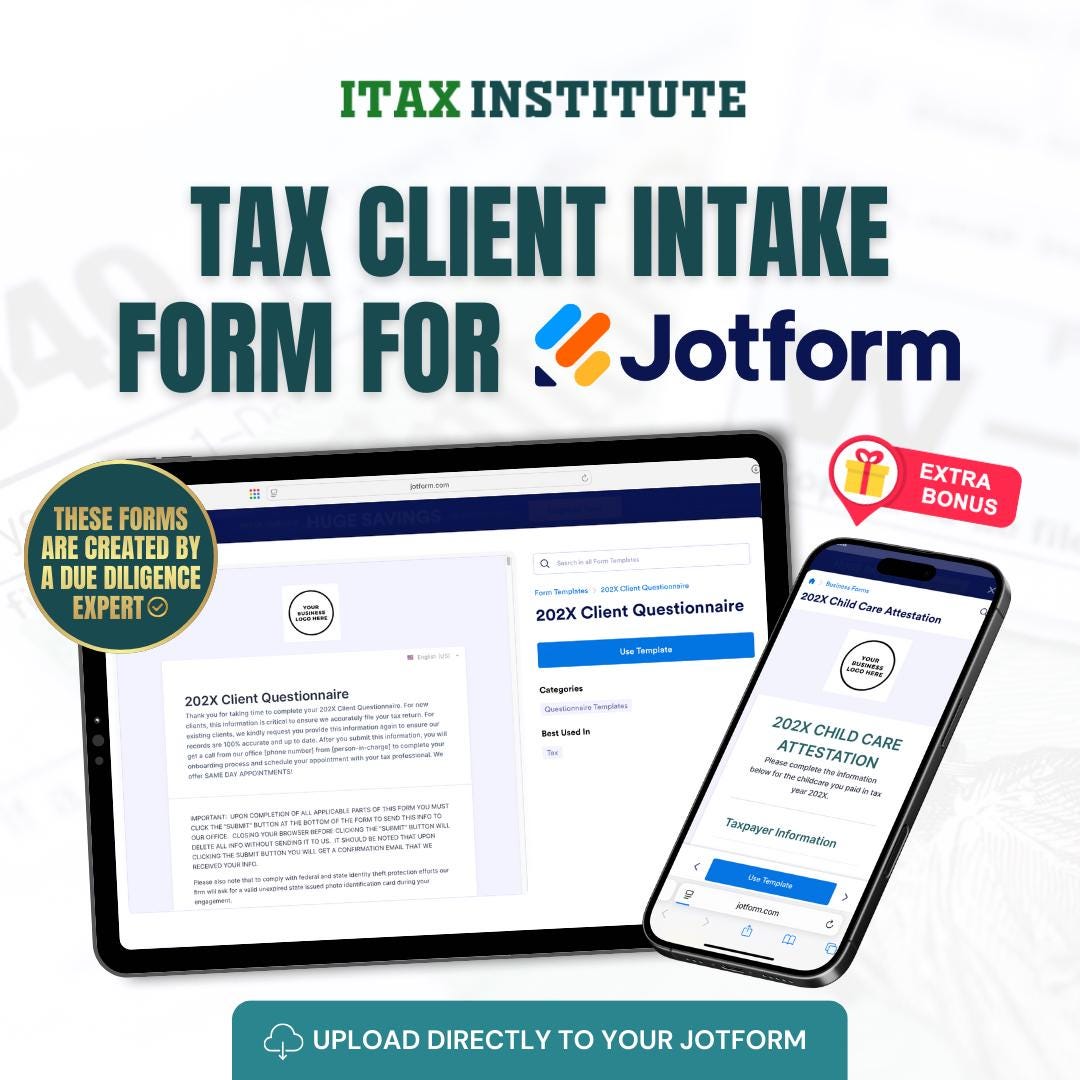IRS Due Diligence Client Questionnaire Bundle for Tax Professionals - Etsy