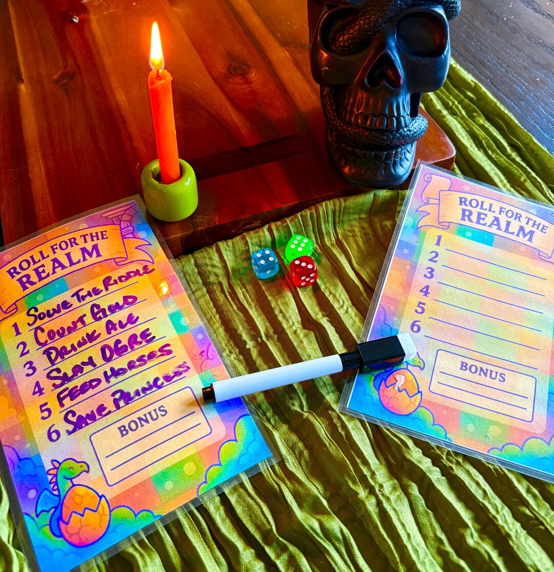 Roll for the Realm Dry Erase List - Etsy