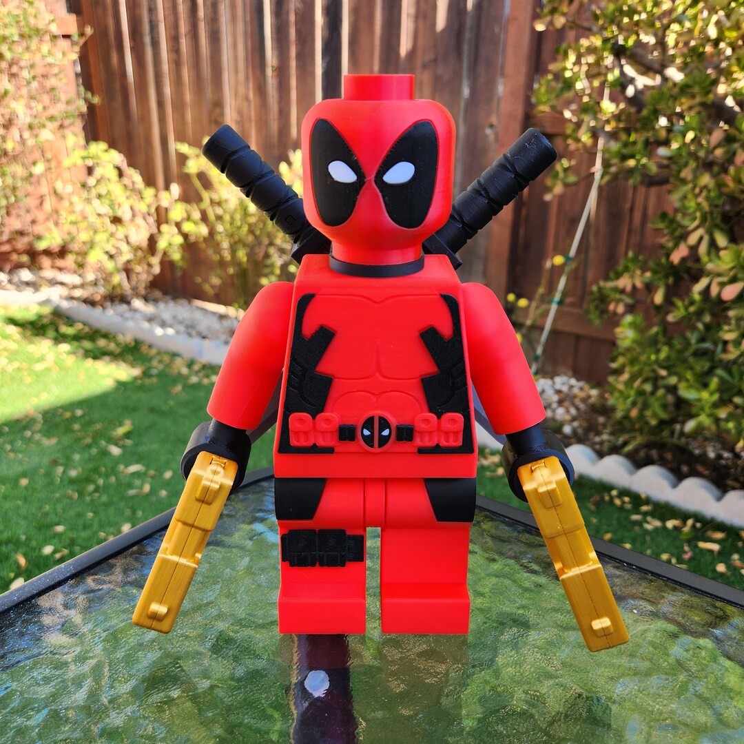 3D Printed Big Bricks Deadpool 8 Inch Movie Colors - Etsy