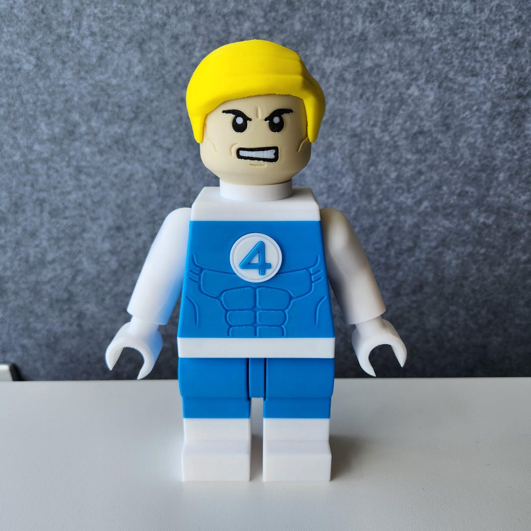 3D Printed Big Bricks Fantastic Four Johnny Storm - 8.5 Inch Display ...