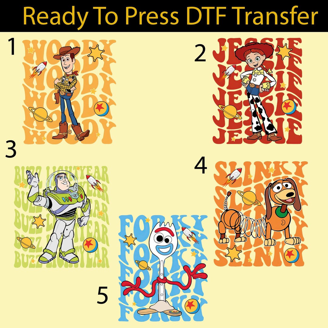 Disney Toy Story , Pixar Day DTF , Disney Woody Jessie Buzz Lightyear ...