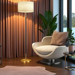 Modern Luxury Floor Lamp | Living Room Sofa Side Lighting | Fabric ...