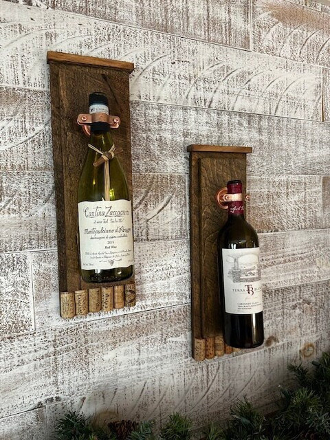 Rustic Barnwood Wine Bottle Display Wall Hanging - Etsy