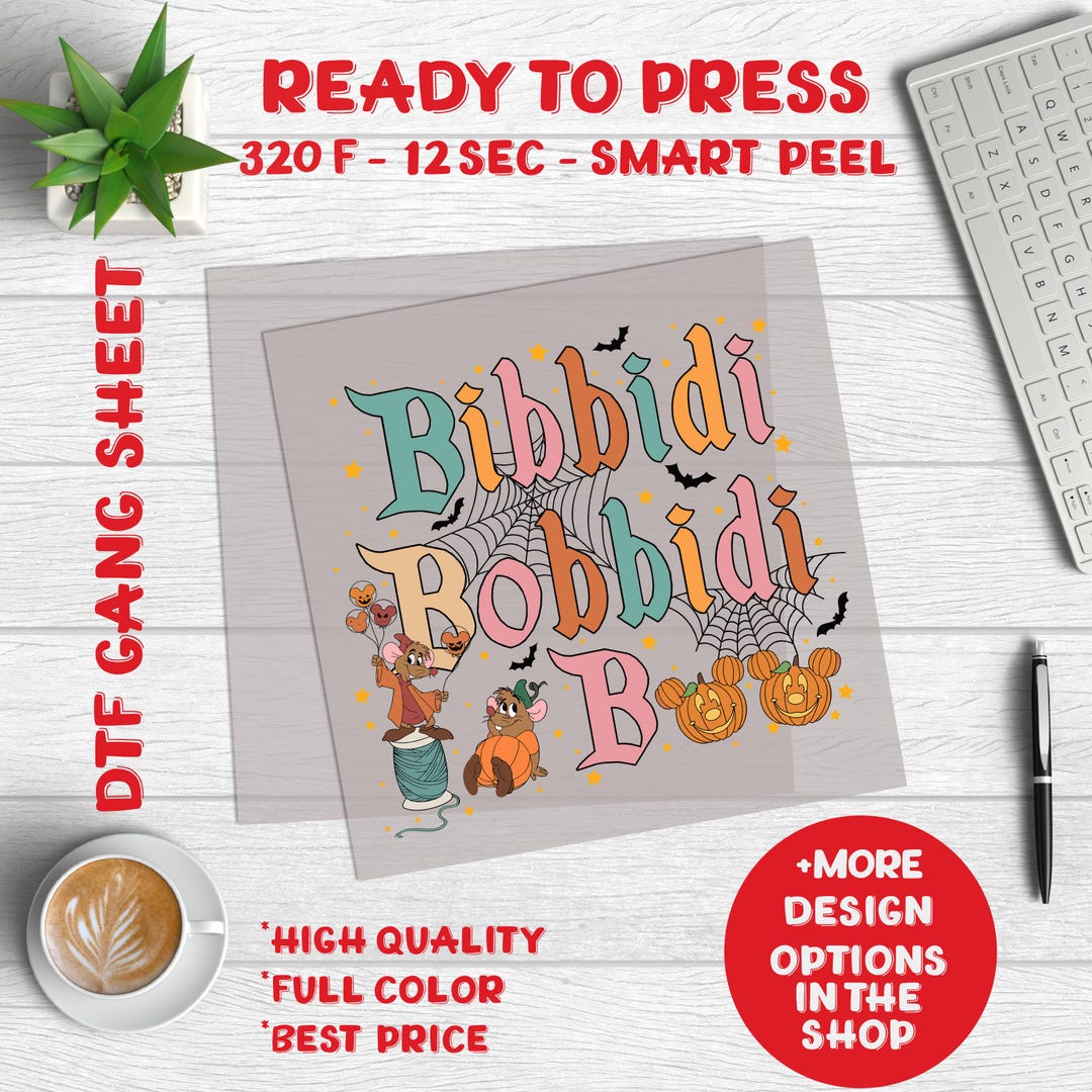 Bibbidi Bobbidi Boo, Halloween Transfers, Ready to Press, Personalized ...