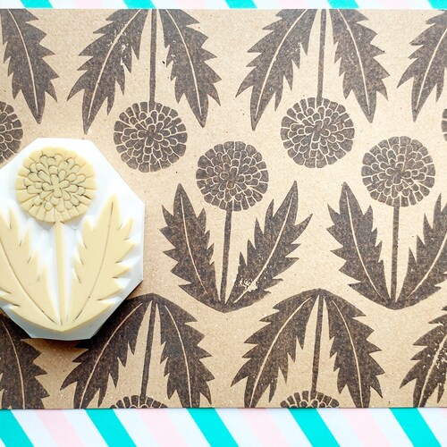 Spring Flower Rubber Stamp Botanical Plant Stamp Hand Carved - Etsy