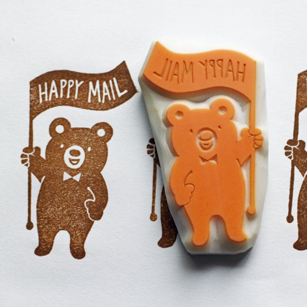 Bear Rubber Stamp - Etsy