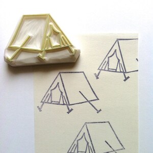 Camping Tent Rubber Stamp Hand Carved Stamp Gift for Campers - Etsy