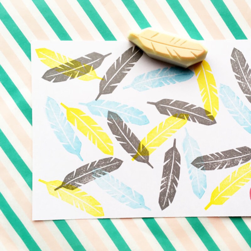Feather Stamp - Etsy