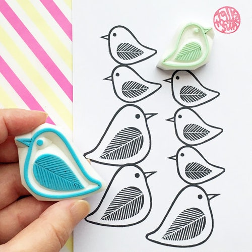 Train on Tracks Rubber Stamp Railway Stamp Woodland Tile | Etsy