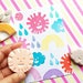 Weather Rubber Stamps Smiley Sun Cloud Rainbow & Rain Drop - Etsy