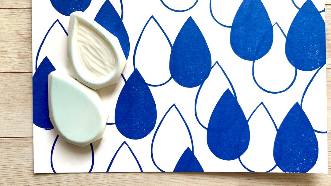 Rain Drop Rubber Stamp Set, Water Drop Stamps for Card Making, Hand ...