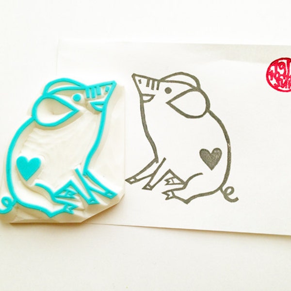 Pig Rubber Stamp - Etsy