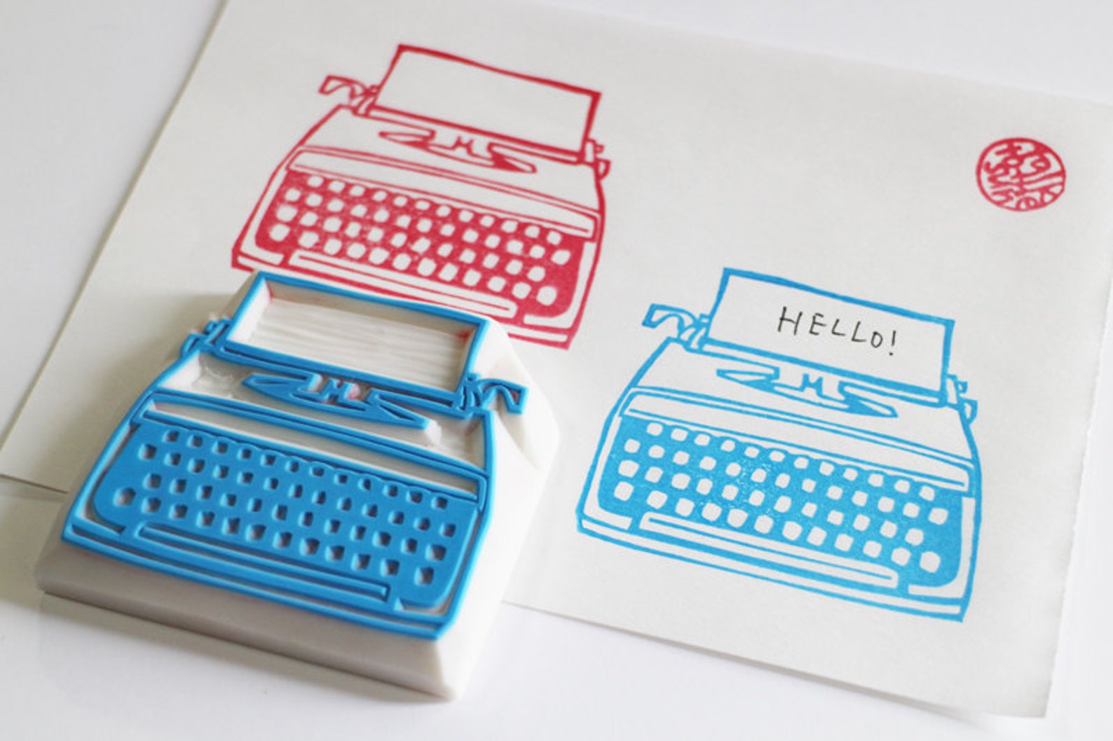 Vintage Typewriter Rubber Stamp Hand Carved Stamp by - Etsy