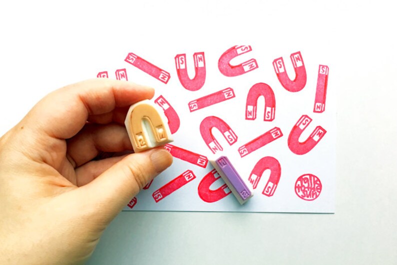 Science Magnet Rubber Stamp Set Science Equipment Stamp Hand - Etsy