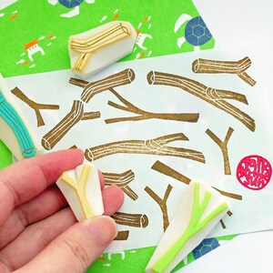 Twig Rubber Stamp Set Tree Branch Stamps Hand Carved Stamps - Etsy